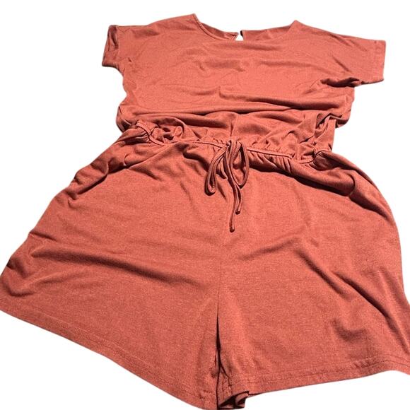 Pants & Jumpsuits | Rust Orange Short Sleeve Romper | Poshmark